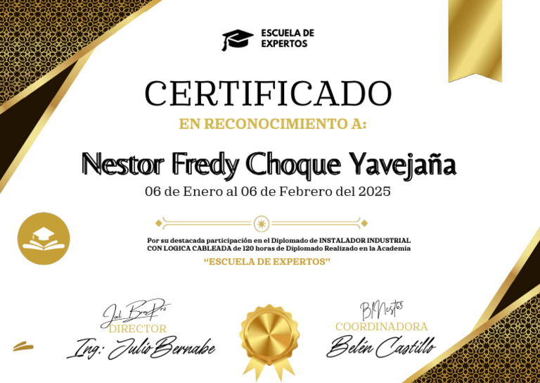 Certificado SR Nestor PDF | PDF