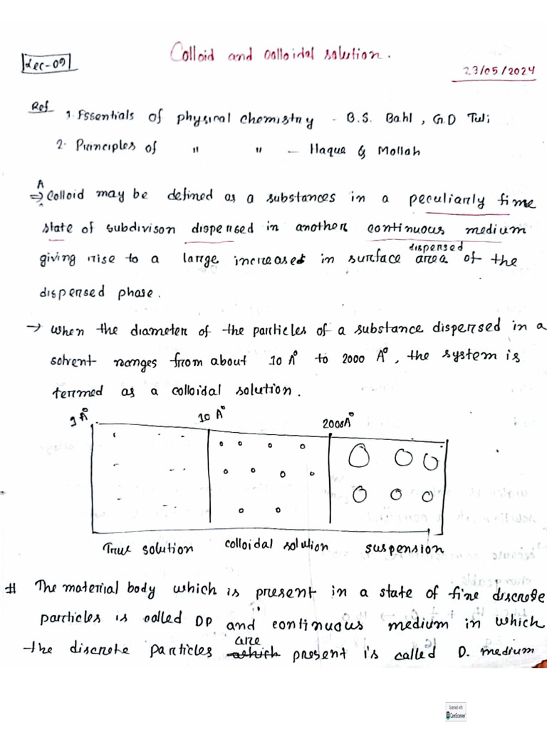 Colloid Class Lecture | PDF