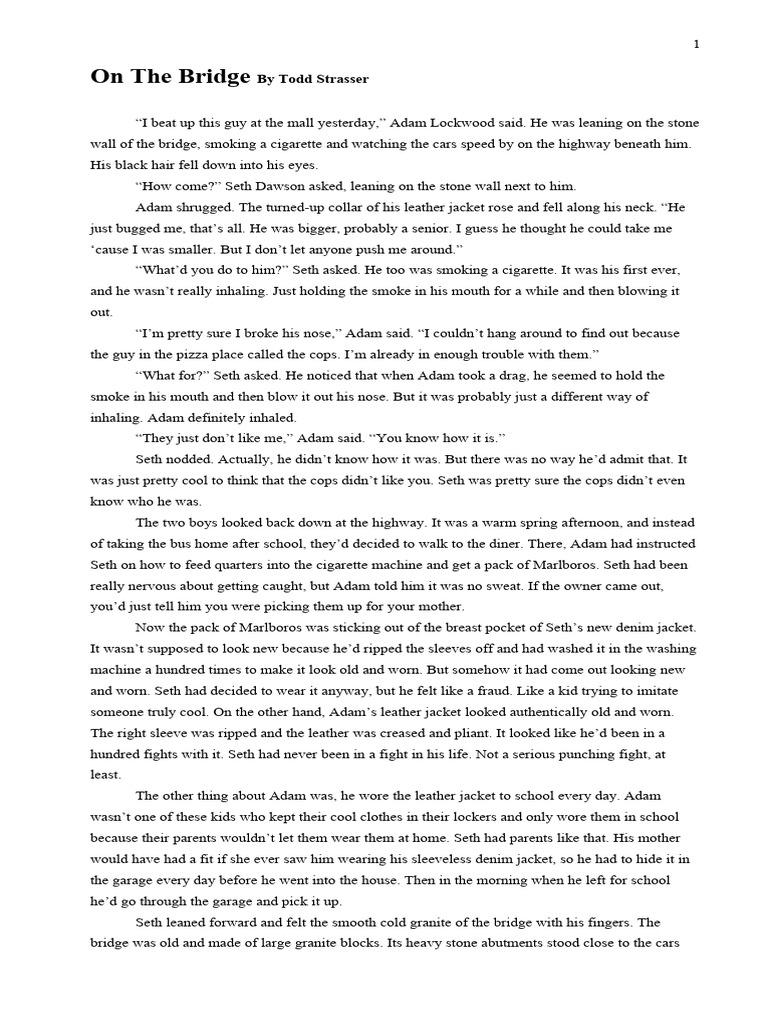 On The Bridge by Todd Strasser | PDF