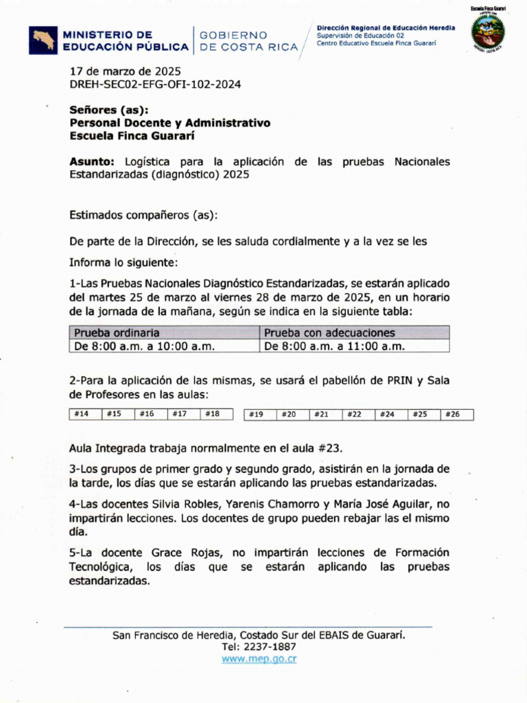 DREH-SEC02-EFG-0FI-102-2025 LOGISTICA PRUEBAS DIAGNOSTICAS ESTANDARIZADAS | PDF