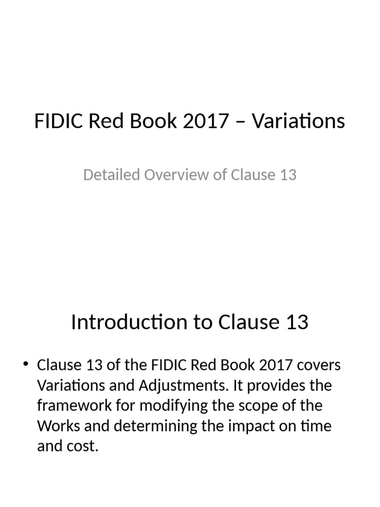 Clause 13 Variations Presentation | PDF