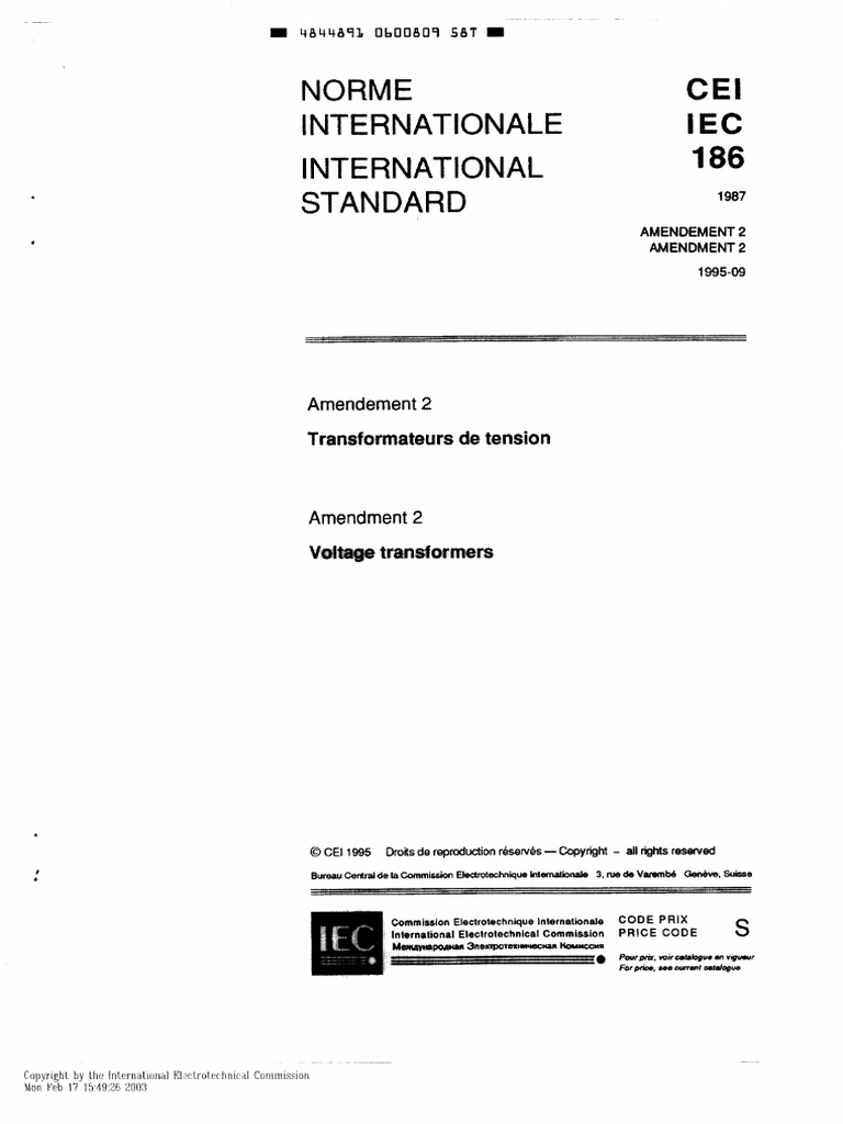 Pdfcoffee.com Iec 601861995voltage Transformerpdf 2 PDF Free[1] | PDF