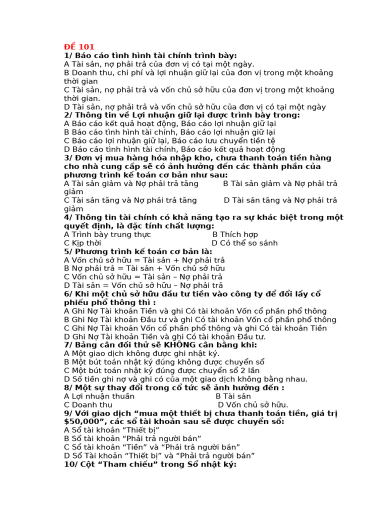 Đề Ôn Cuối Kì - NLKT | PDF