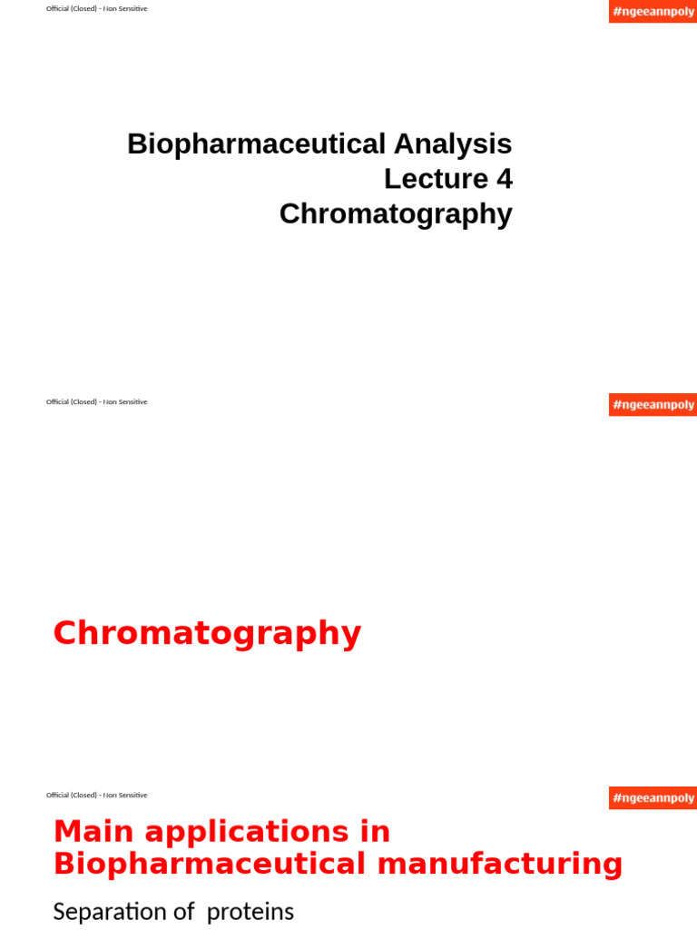 Lecture 4 - Biopharmaceutical Analysis - Lab 4 Chromatographical ...