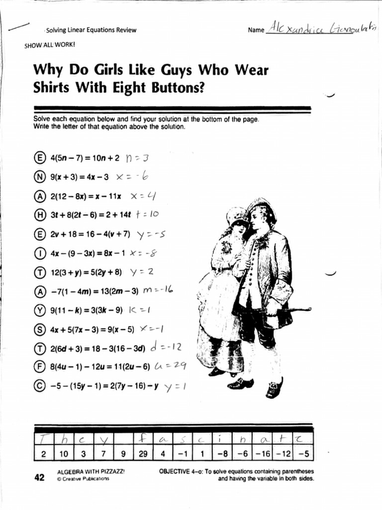 Unit 1 Lesson 2 Solving Linear Equations | PDF | Equations ...