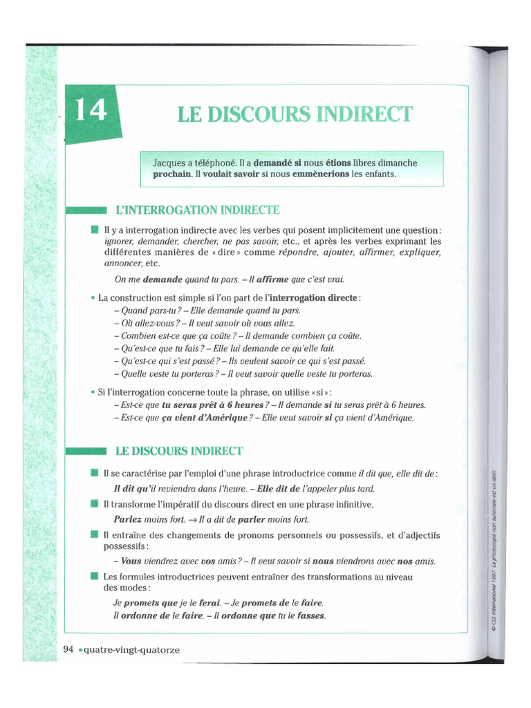 exercices-le-discours-indirect-grammaire-progressive | PDF