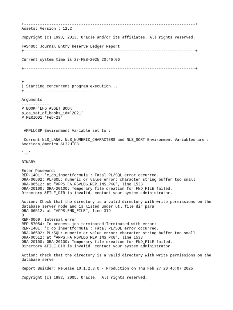 Journal Entry Reserve Ledger R 270225 | PDF | Pl/Sql | Computer Science