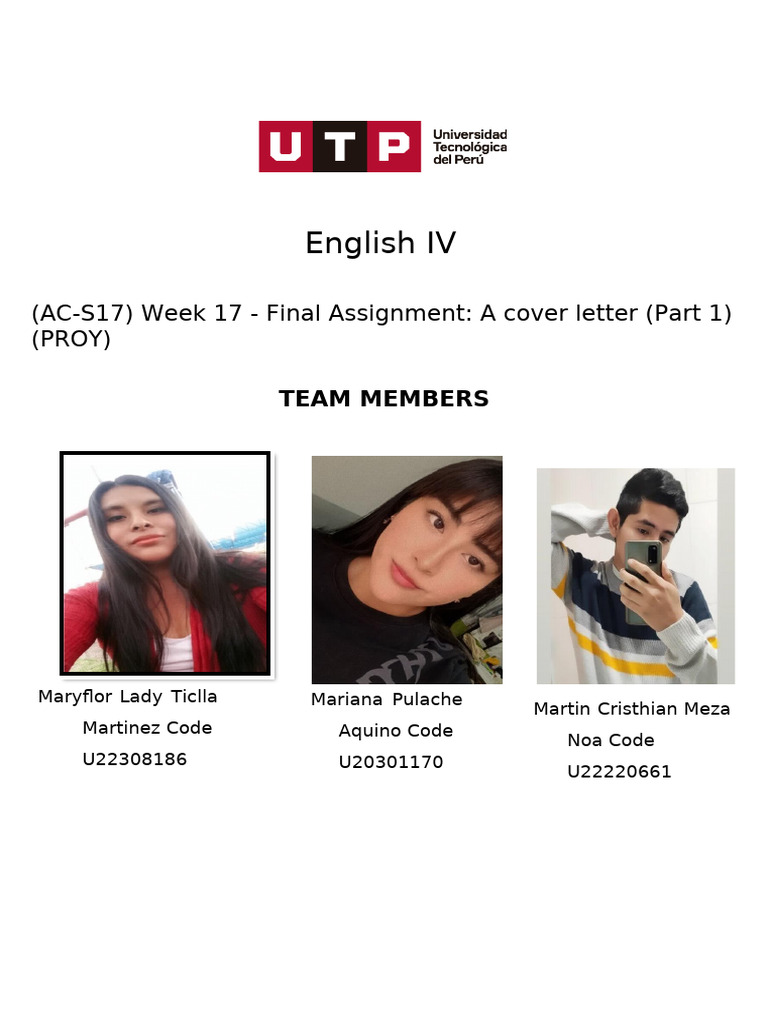 (AC-S17) Week 17 - Final Assignment PART 1 | PDF