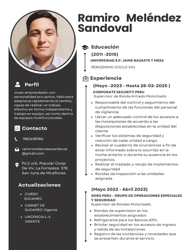 Modern Minimalist CV Resume | PDF