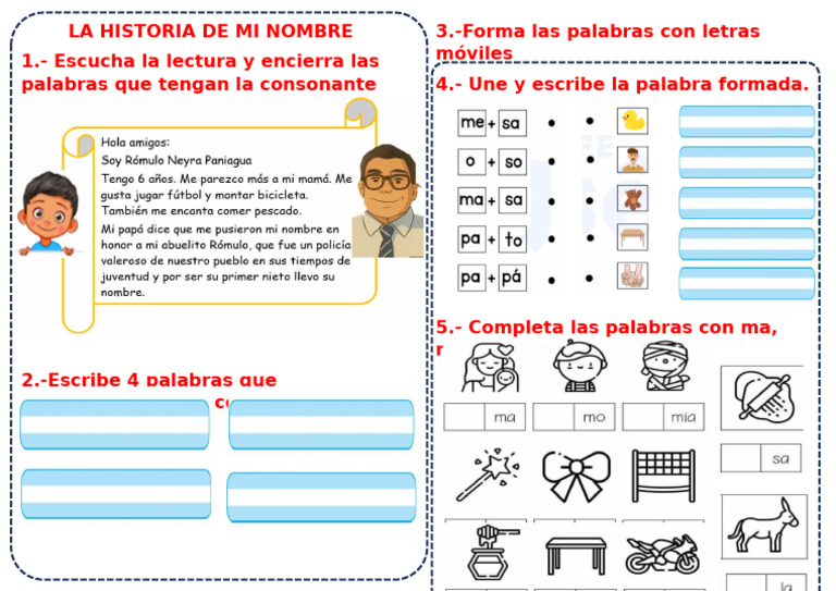 LA HISTORIA DE MI NOMBRE Ficha | PDF
