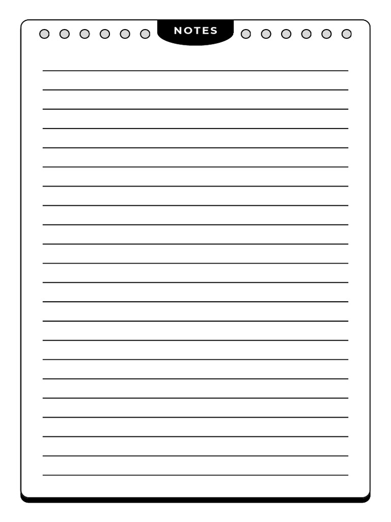 Black and White Lines Note Paper Document | PDF