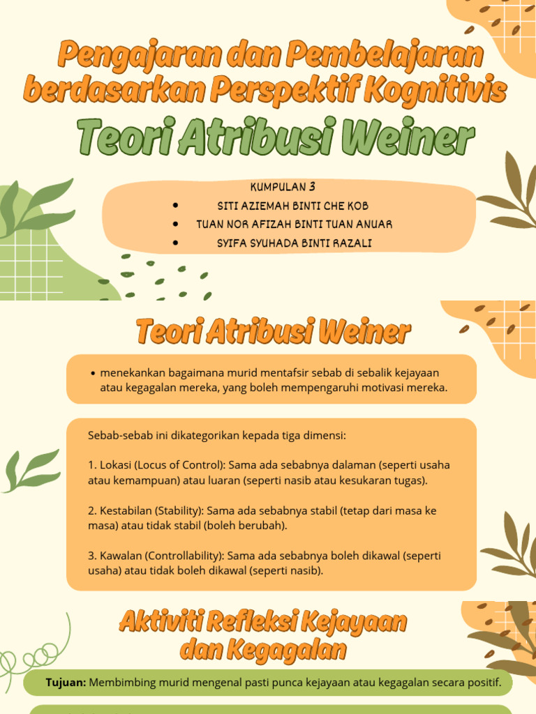 KOGNITIVIS (Teori Atribusi Weiner) (1) | PDF