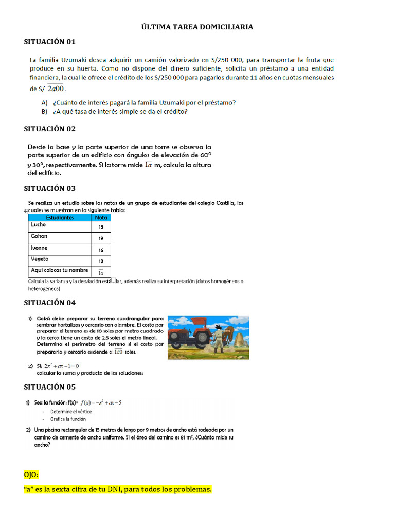 ÚLTIMA TAREA DOMICILIARIA | PDF