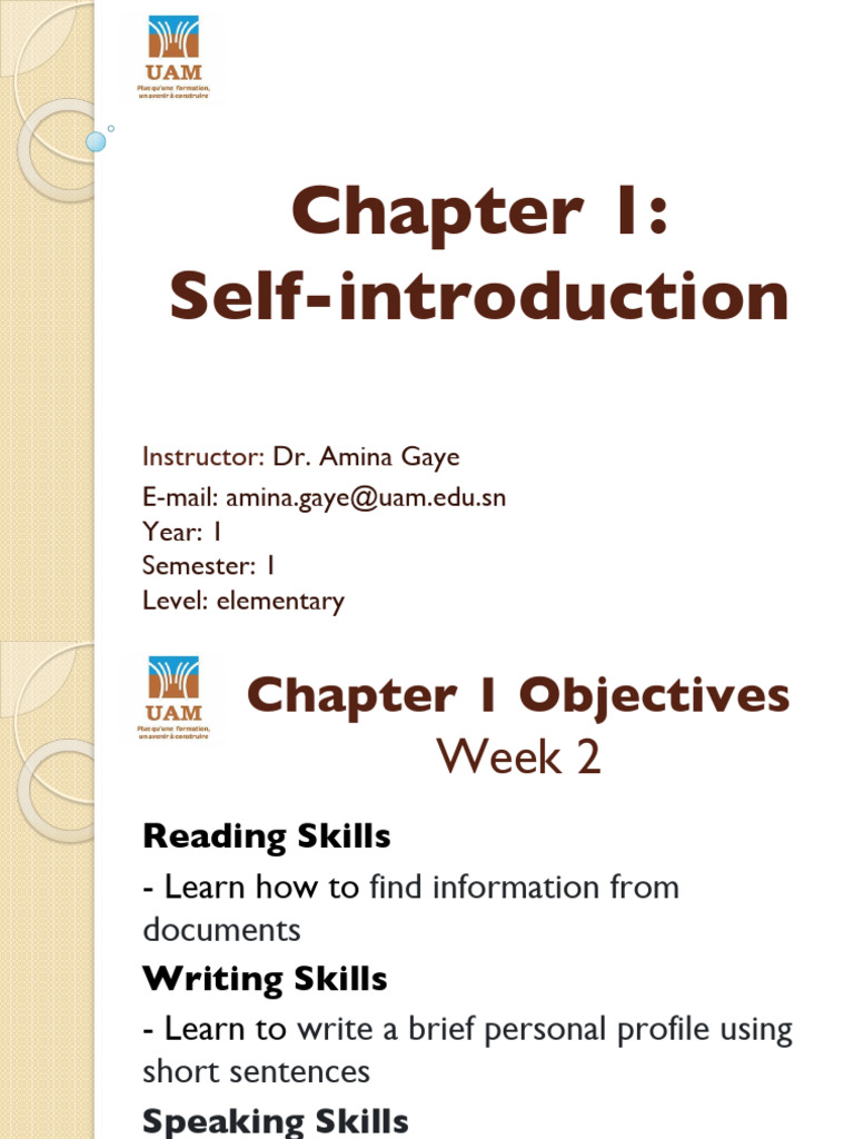 UAM AnGen 1 - Chapter 1 - Elementary Level - Sem 1 | PDF | Vocabulary ...