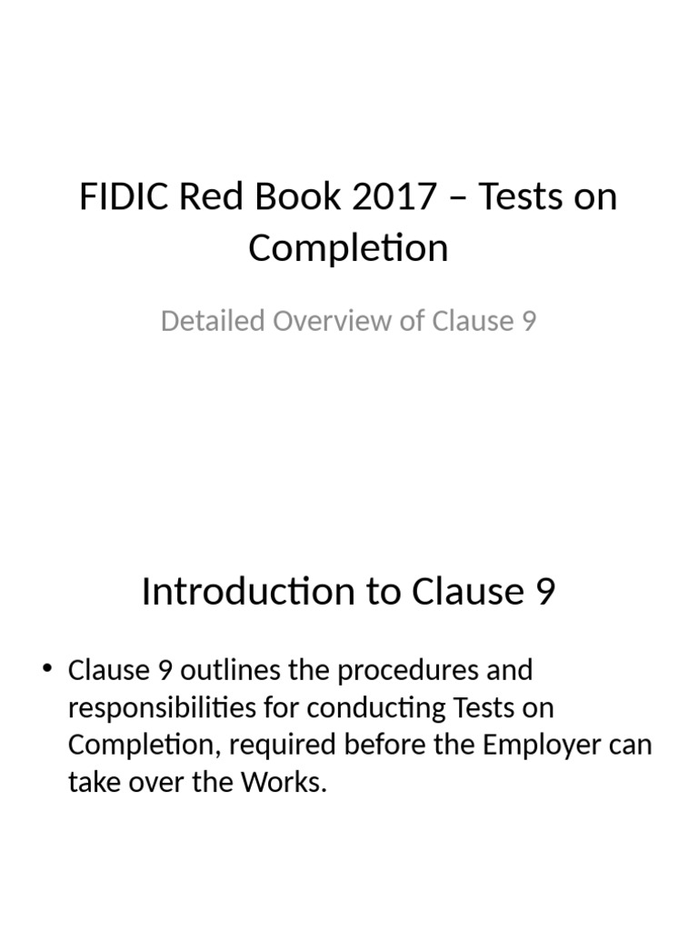 FIDIC Red Book 2017: Clause 9 Overview | PDF