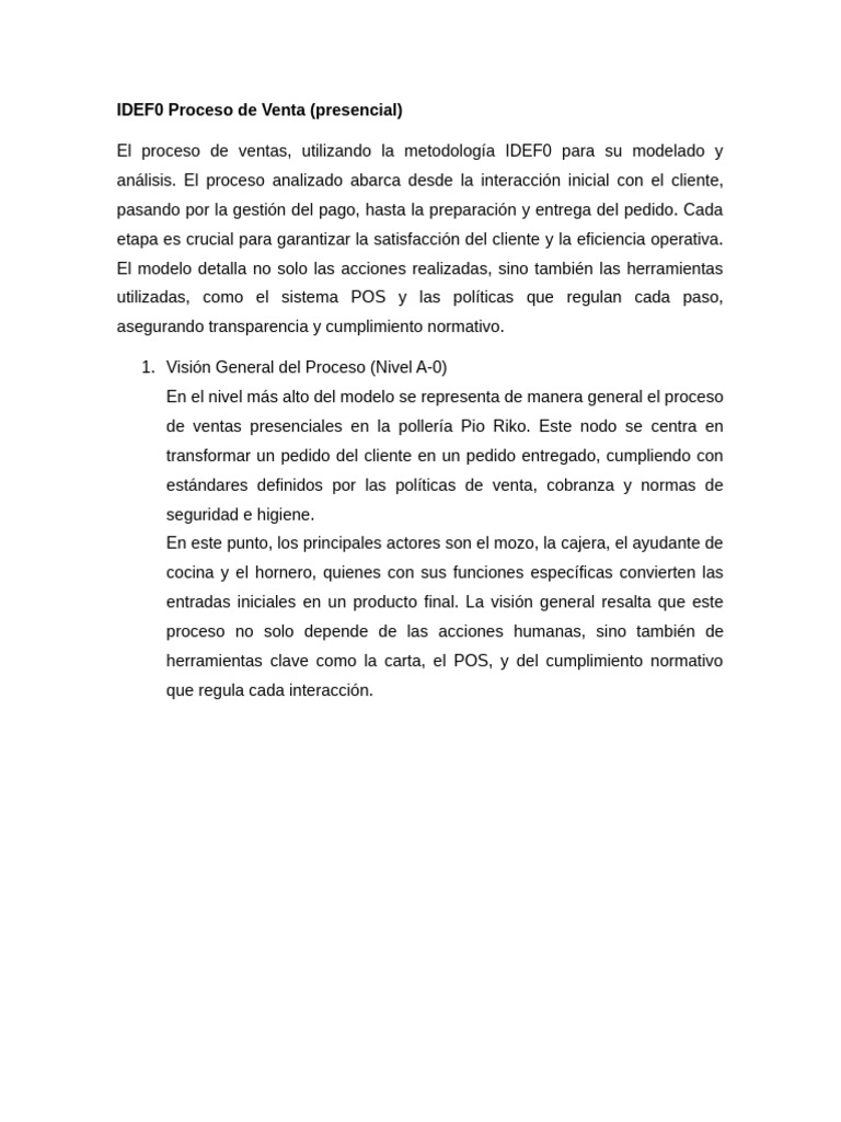 Proceso de Venta IDEF0 en Pío Riko | PDF | Informática