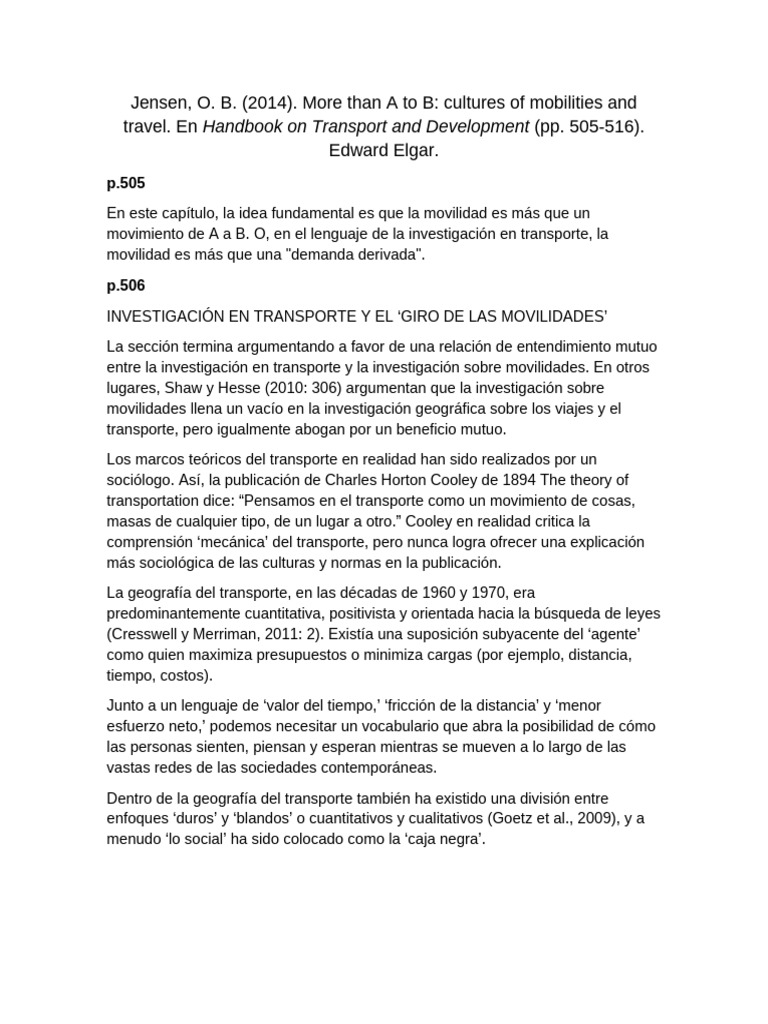 More Than A To B Cultures of Mobilities and Travel | PDF | Transporte ...