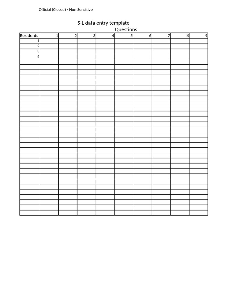 S-L Data Entry Template | PDF