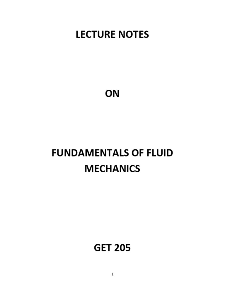 Get 205 Lecture Note | PDF | Fluid Mechanics | Viscosity