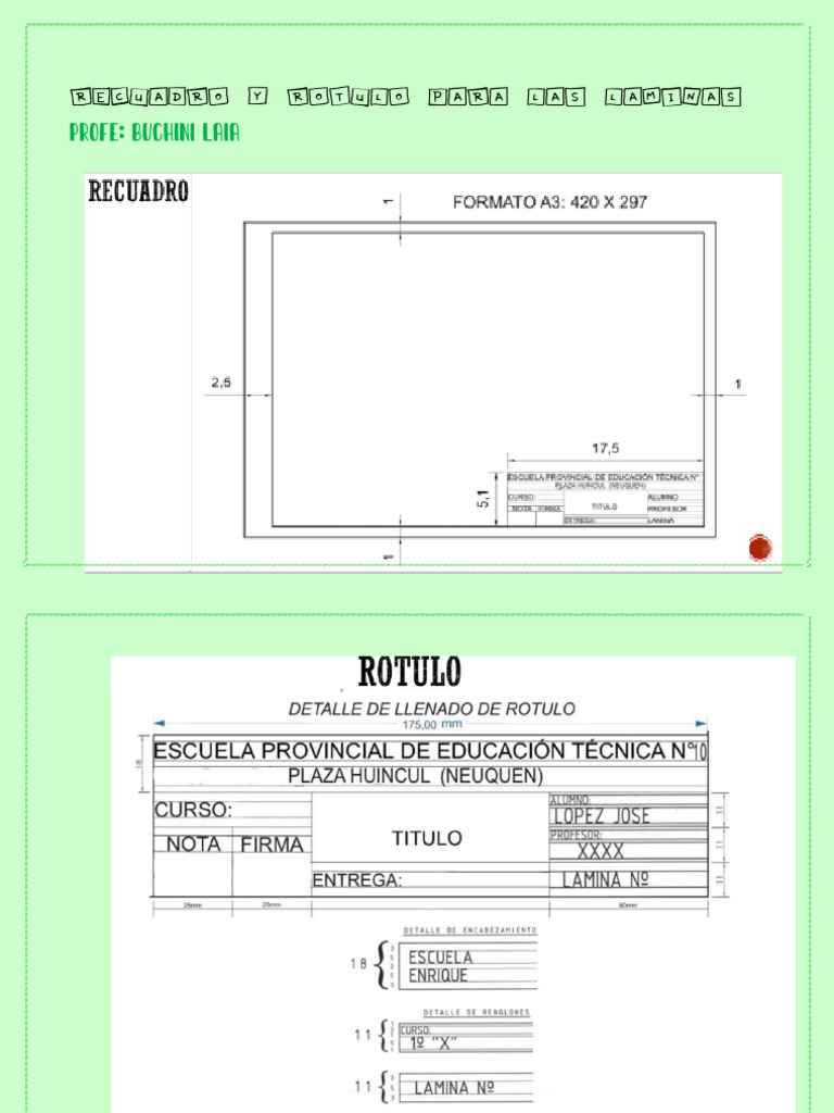 Recuadro y Rotulo para Las Laminas.1º | PDF