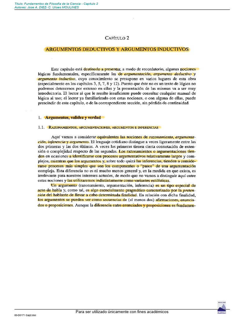 Argumentos y Falacias - Díez | PDF | Razonamiento deductivo | Argumento