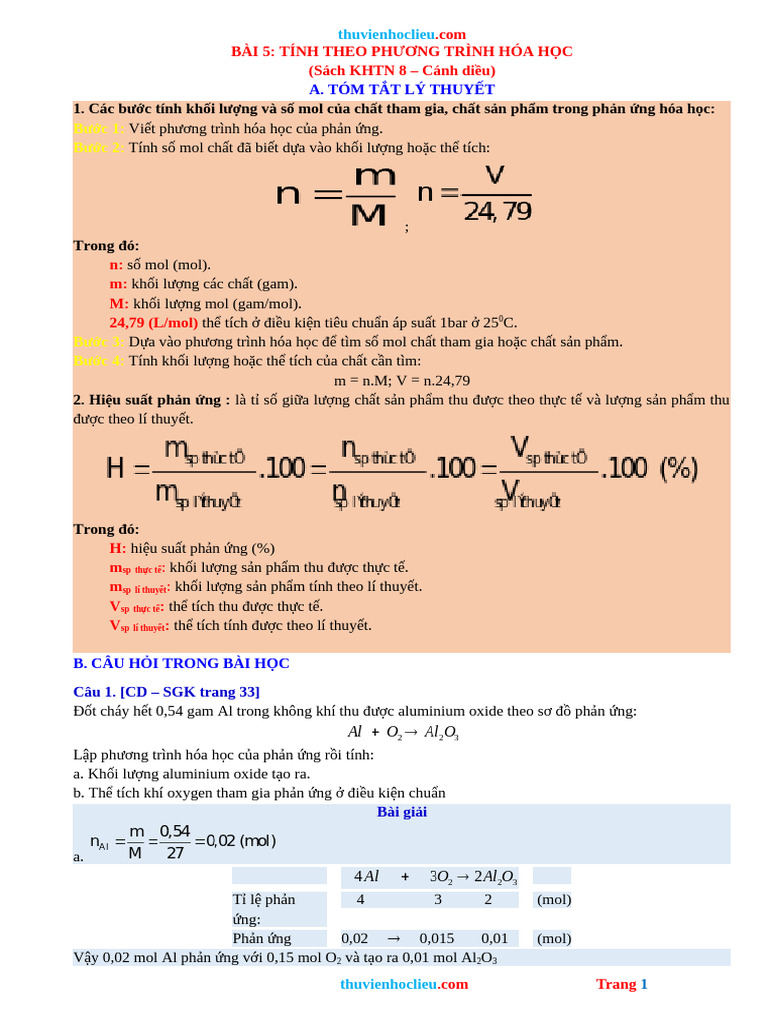 Chuyen de KHTN 8 Canh Dieu Bai 5 | PDF