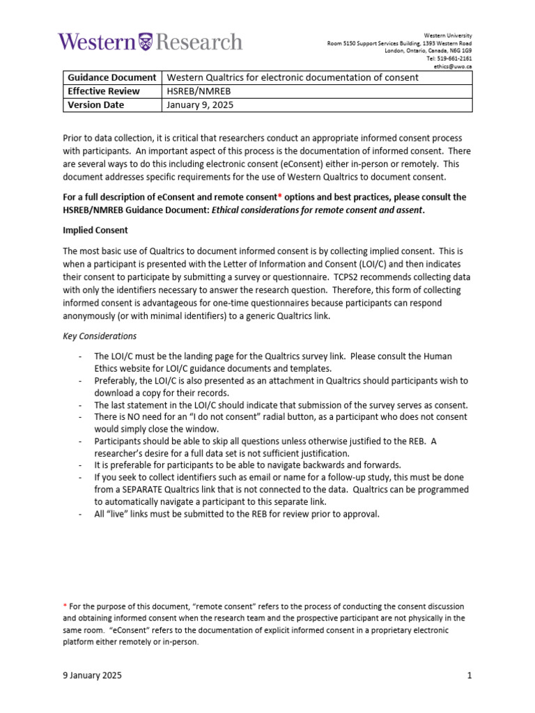 Qualtrics eConsent Guidance for Researchers | PDF | Consent | Informed ...