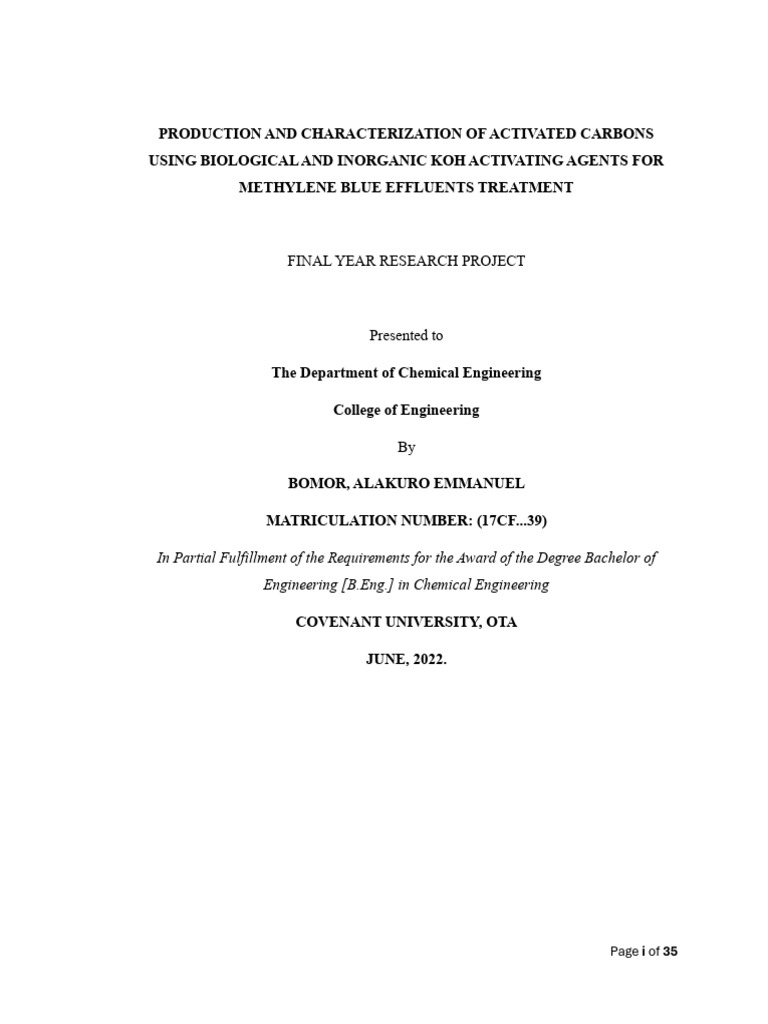 Activated Carbons for Methylene Blue Treatment | PDF | Adsorption ...