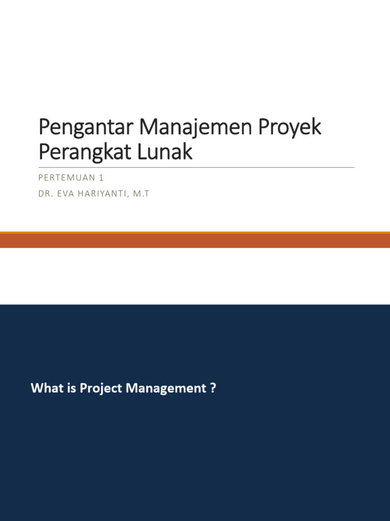 Pengantar Manajemen Proyek dan Tipe-tipe Proyek | PDF