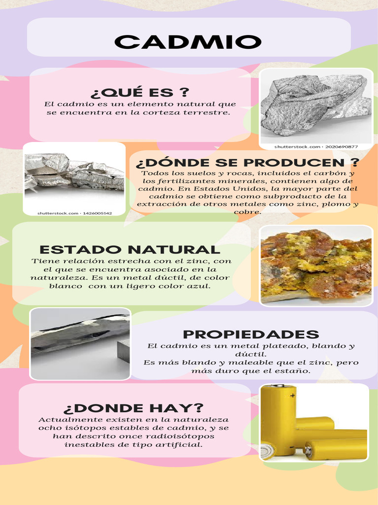 Cadmio: Propiedades y Riesgos Tóxicos | PDF | Cadmio | Elementos químicos