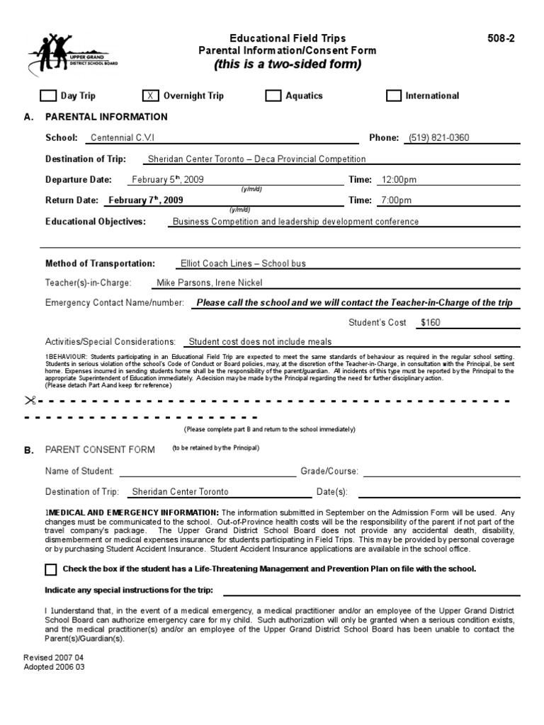 Dec A 09 Perm Form - WORD | PDF | Consent | Risk