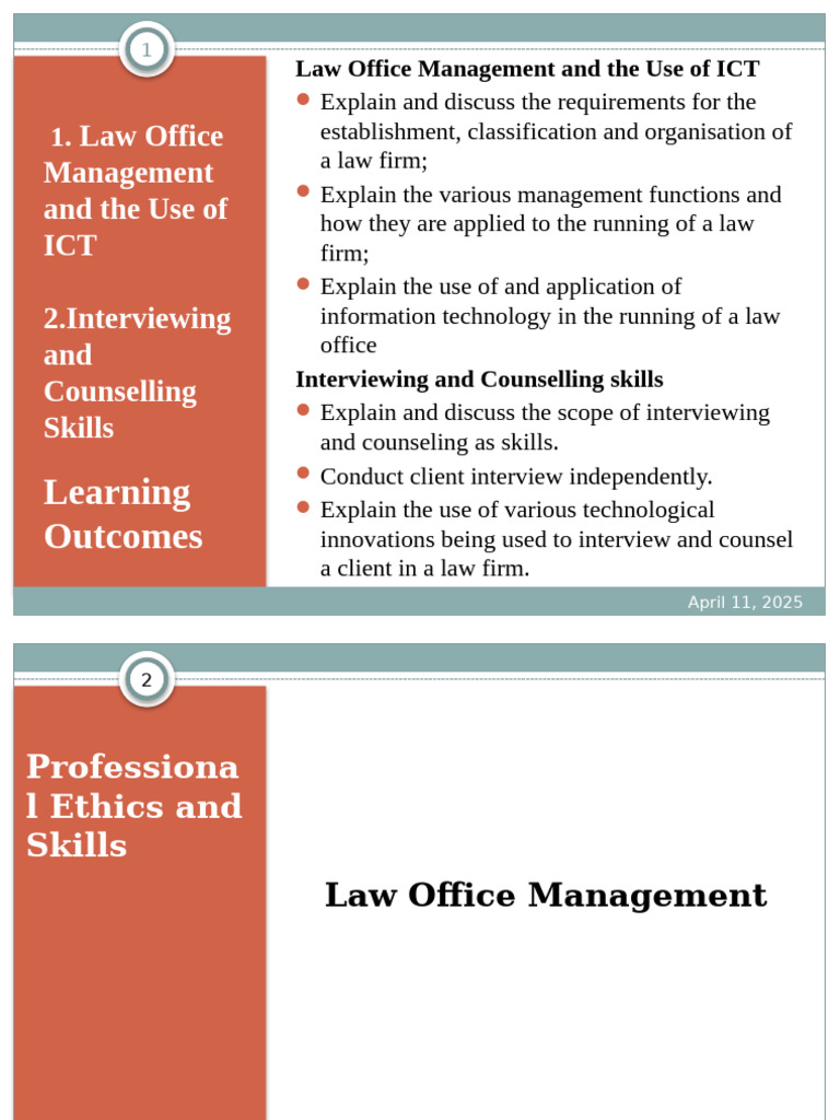 Law Office Management and ICT Skills | PDF | Partnership | Sole ...