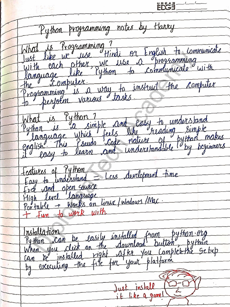 Python Handwritten Notes by Diplomatech Academy | PDF