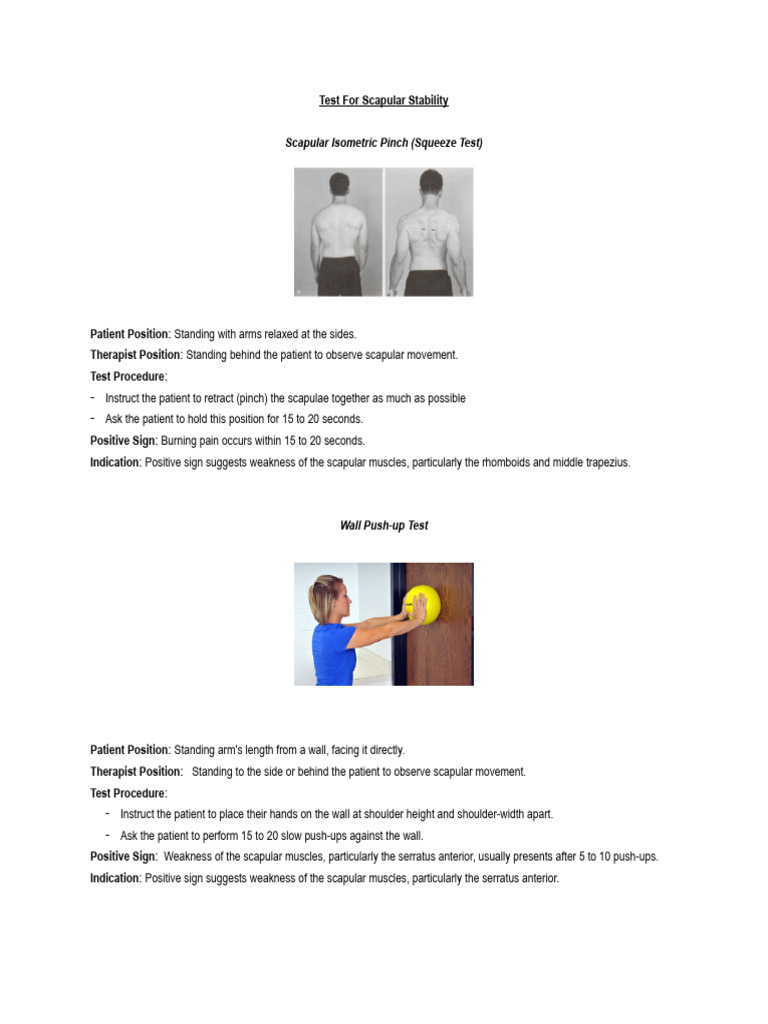 Test For Scapular Stability | PDF