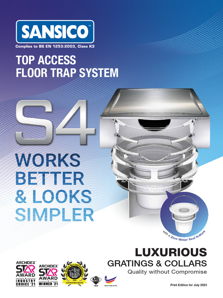 Sansico Top Access Floor Trap System Model S4 Catalogue 4pp16pp FA ...
