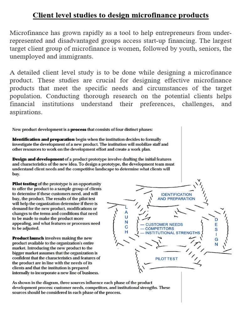 Client Level Studies to Design Microfinance Products | PDF ...
