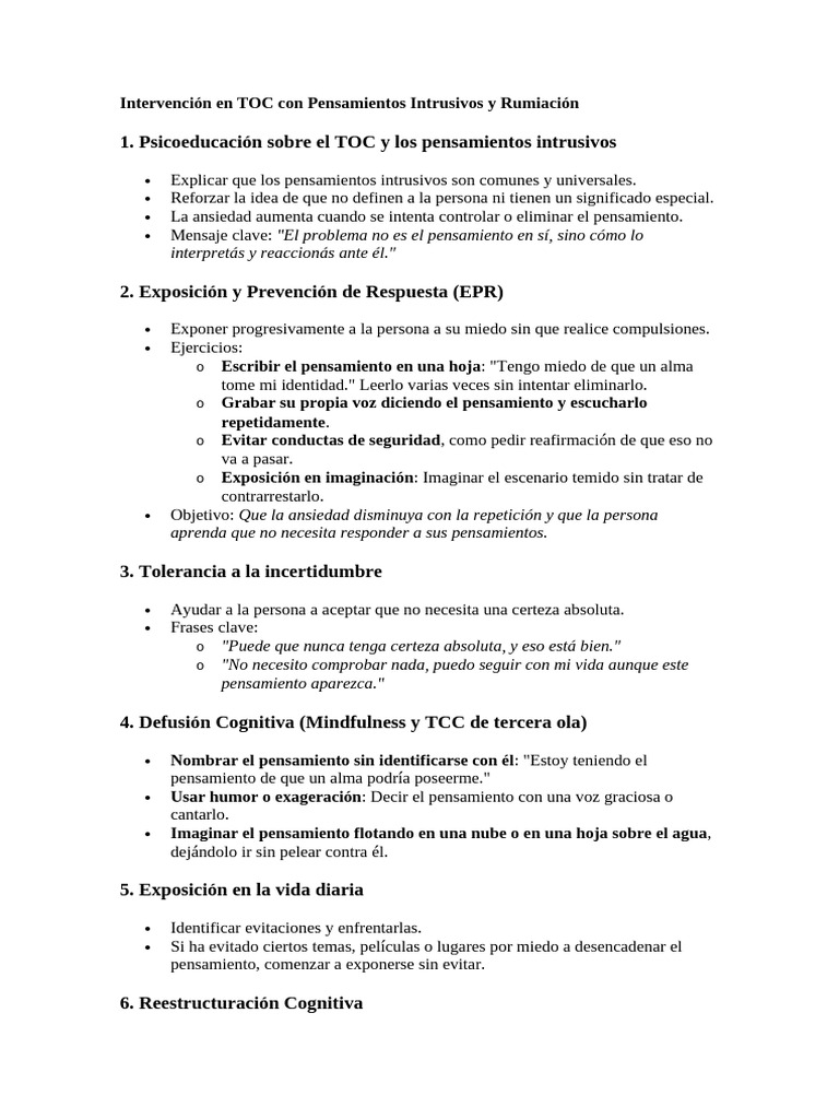 Toc | PDF | Desorden obsesivo compulsivo | Pensamiento