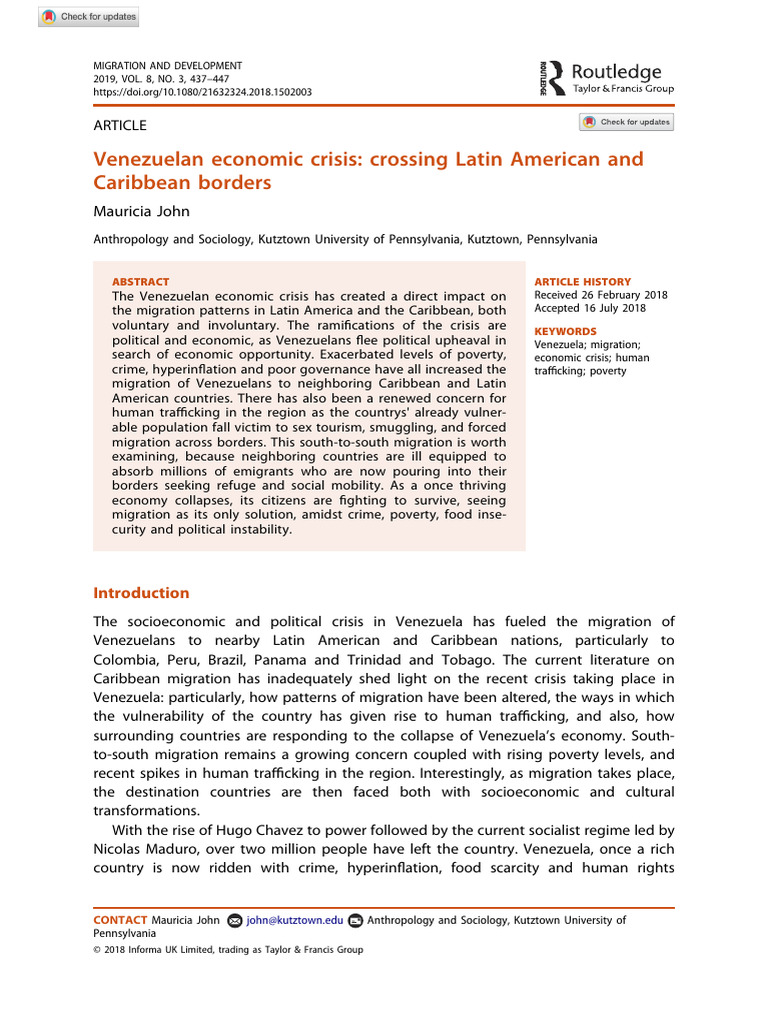 Venezuelan Migration Crisis Explained | PDF | Human Trafficking ...
