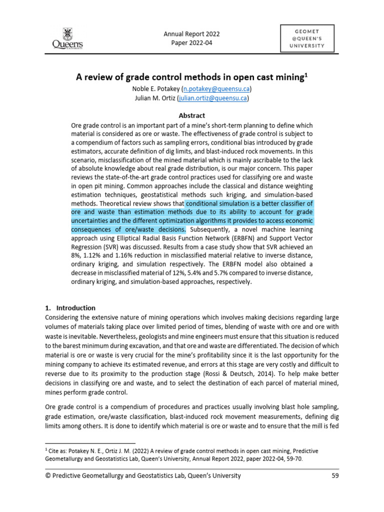 2022 04 Potakey Grade Control | PDF | Machine Learning | Applied Mathematics