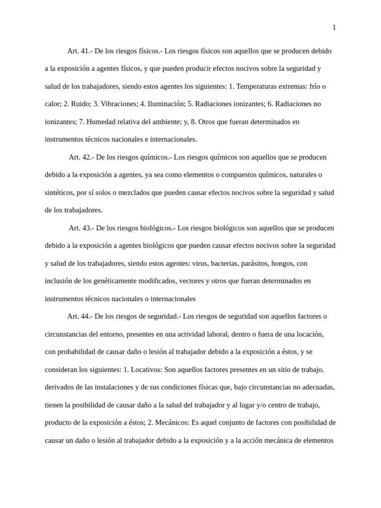 Art 41.42.43.44.45 | PDF | Seguridad y salud ocupacional