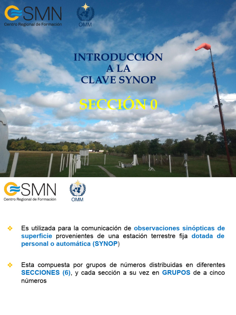 Clave SYNOP: Formato y Ejemplos | PDF | Ciencias de la Tierra