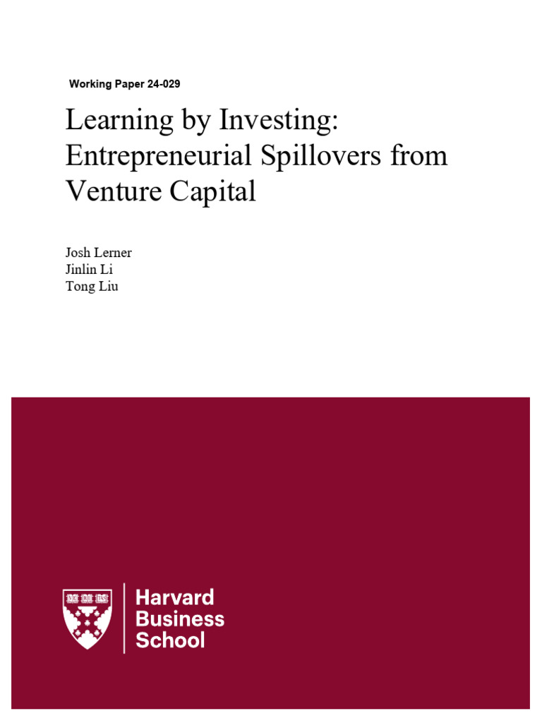 Learning by investing | PDF | Venture Capital | Corporate Finance