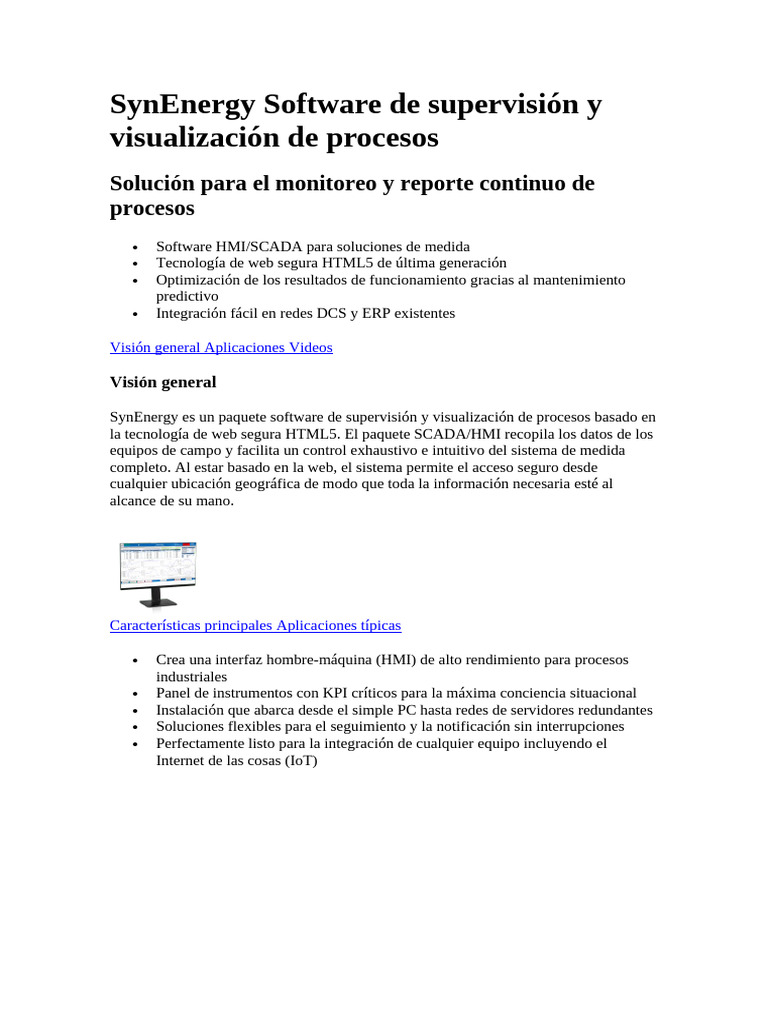 SynEnergy Software de Supervisión y Visualización de Procesos | PDF