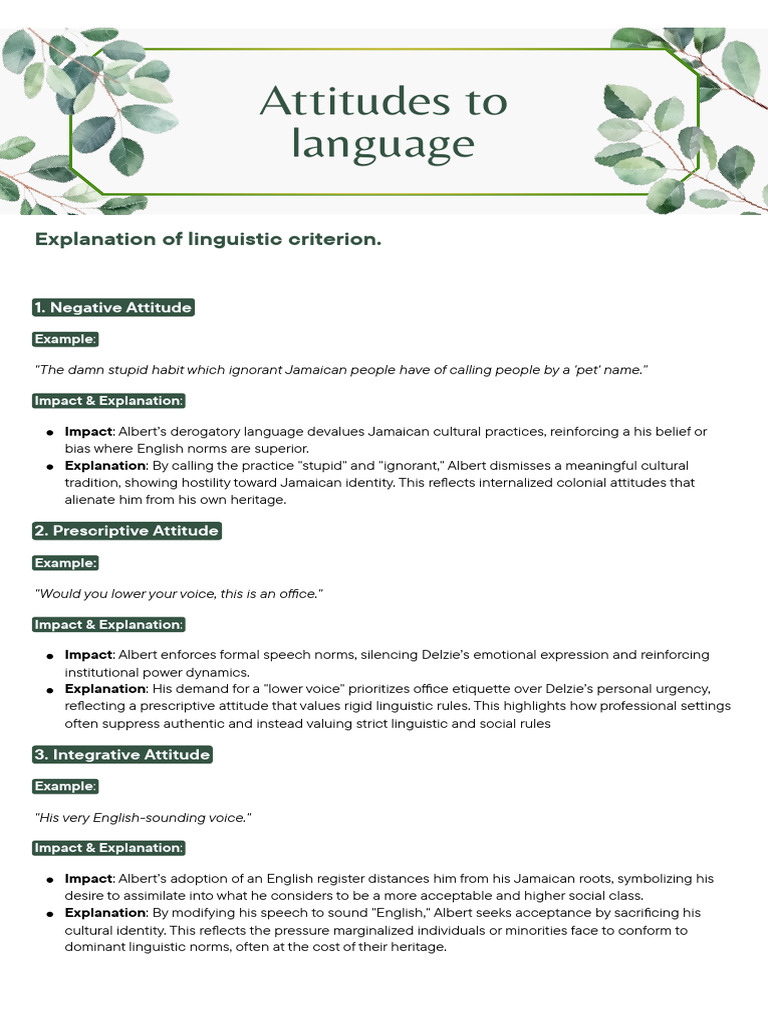 Language Attitudes and Identity Impact | PDF