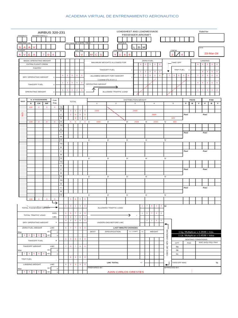 FORMULARIOS_EXCEL_A320 FINAL | PDF