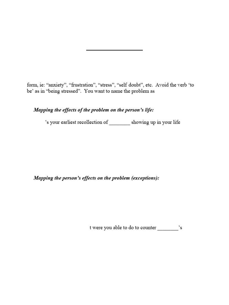 Externalizing Problems in Narrative Therapy | PDF