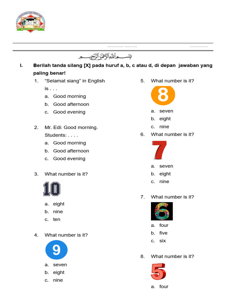 Ats2 - Bahasa Inggris - Kelas 1 - Edi Setiawan | PDF