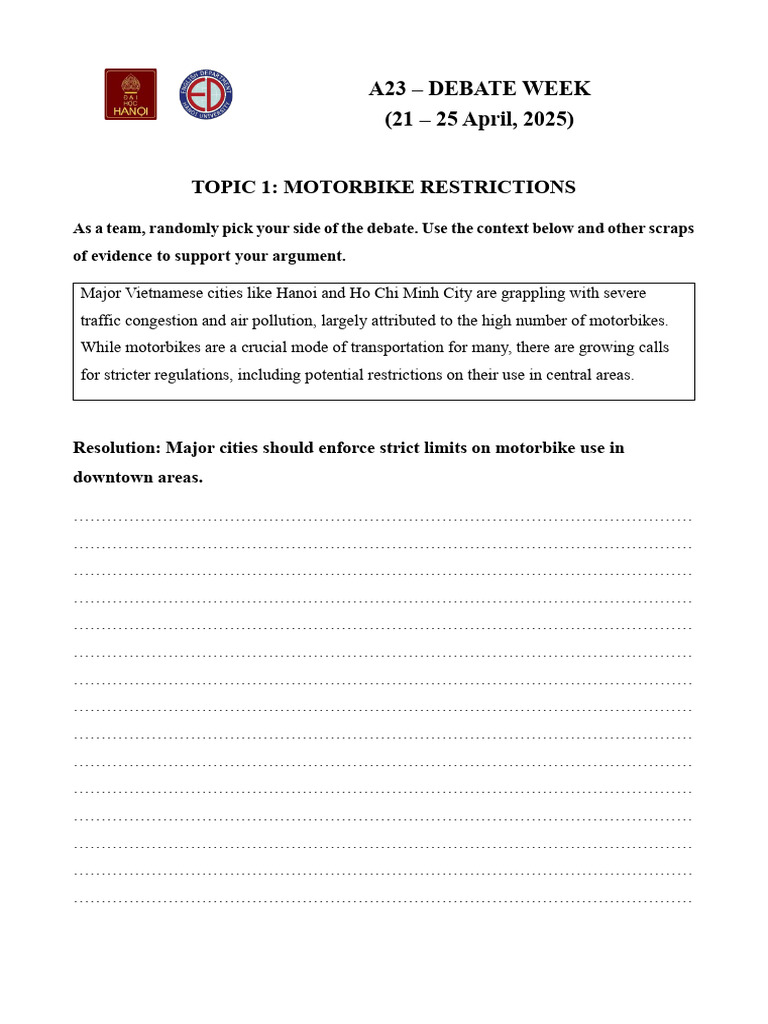 2025_A23_Debate Week_Topics_250411_074949 | PDF