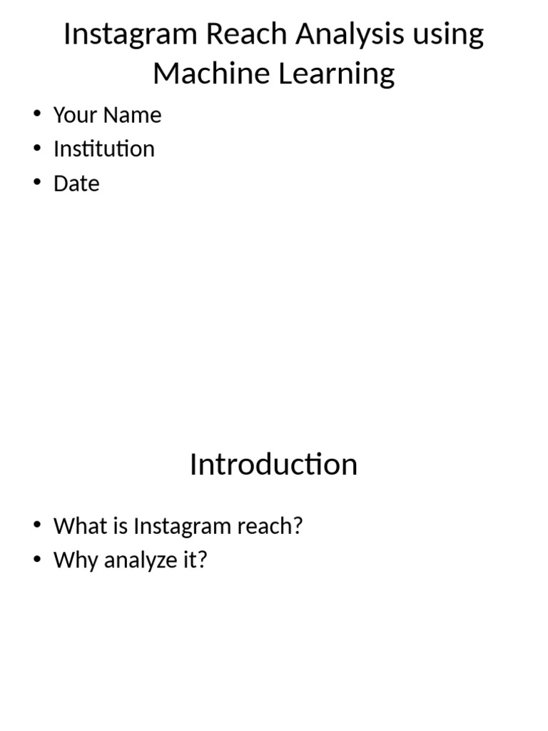 Instagram Reach Analysis PPT | PDF