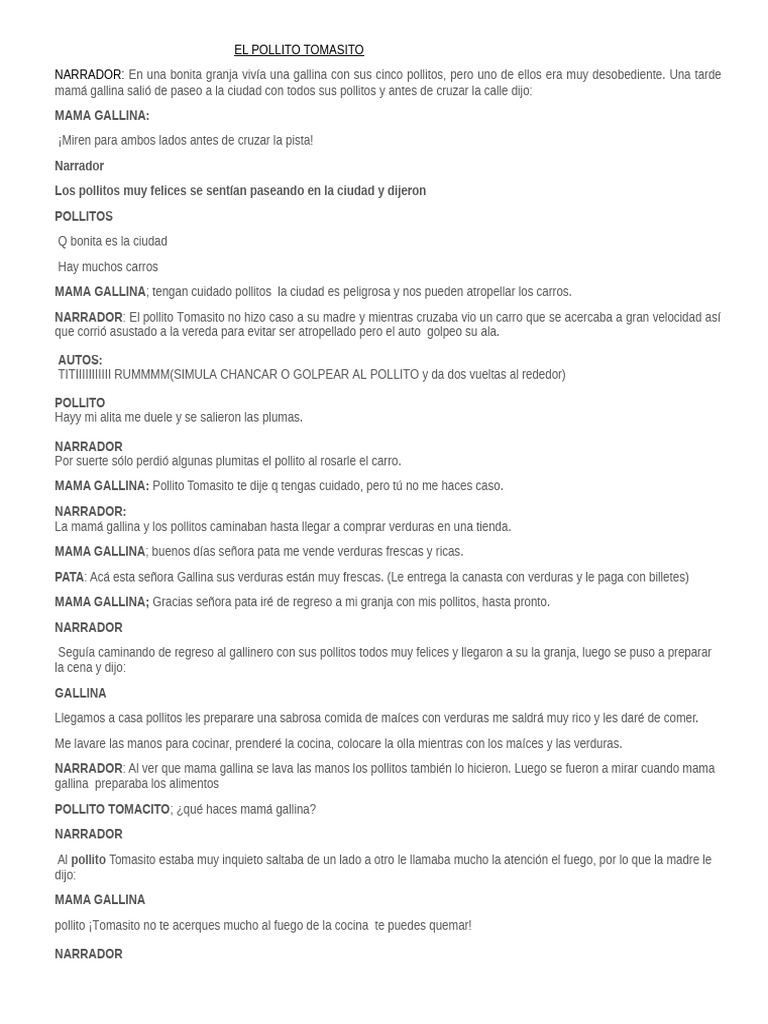 Cuento Pollito | PDF